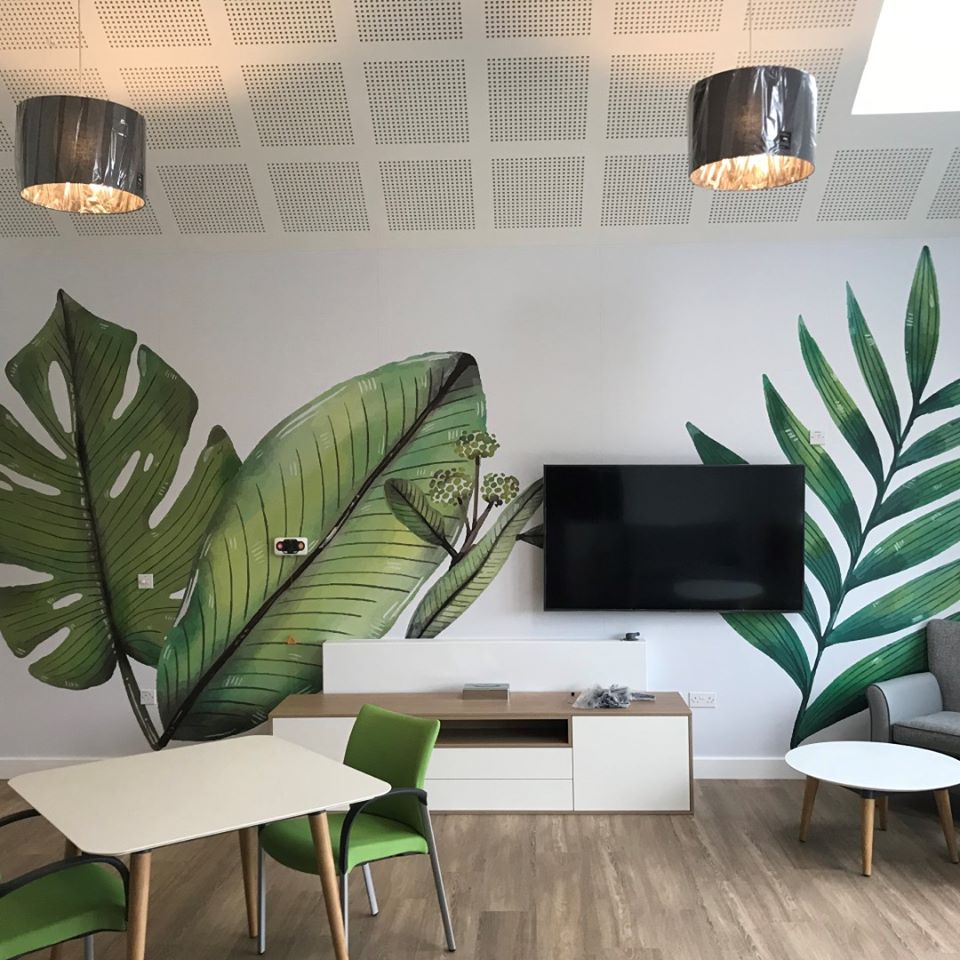 Interior wall graphics and custom wallpaper